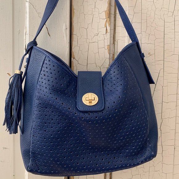 Isaac Mizrahi | Bags | Isaac Mizrahi Blue Leather Purse | Poshmark